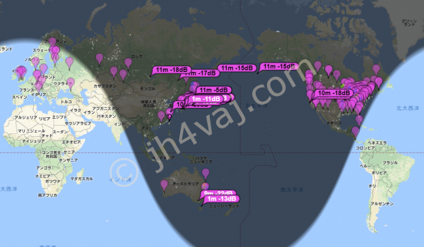 80mバンド FT8で北米とオーストラリア、タスマニアに届いた | jh4vaj