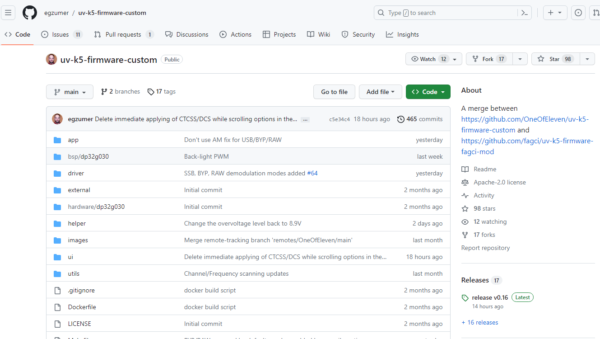 UV-K5、カスタムファームウェア（広帯域受信機化）の書込みと送信周波数制限（送信禁止）の設定 | jh4vaj